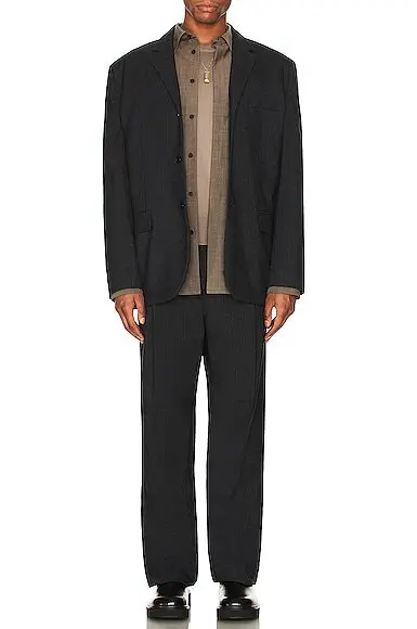 Lemaire 3 Button Jacket In Grey In Anthracite Chine - 72% Off